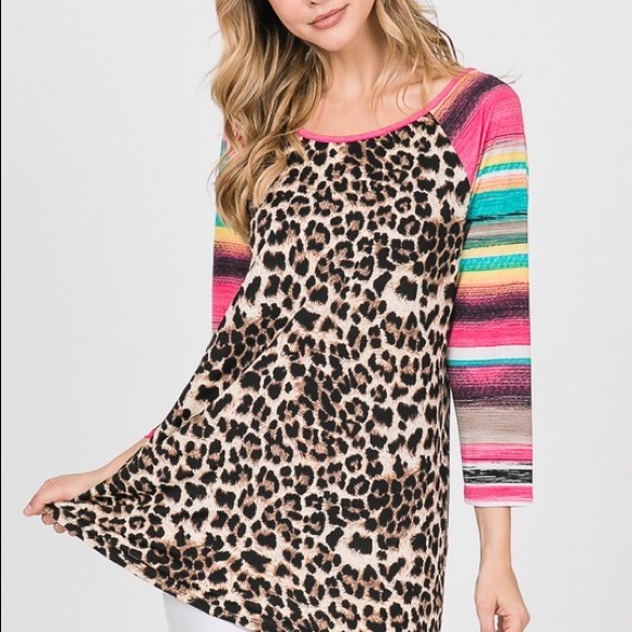 Tops | Leopard And Serape Print Top | Poshmark
